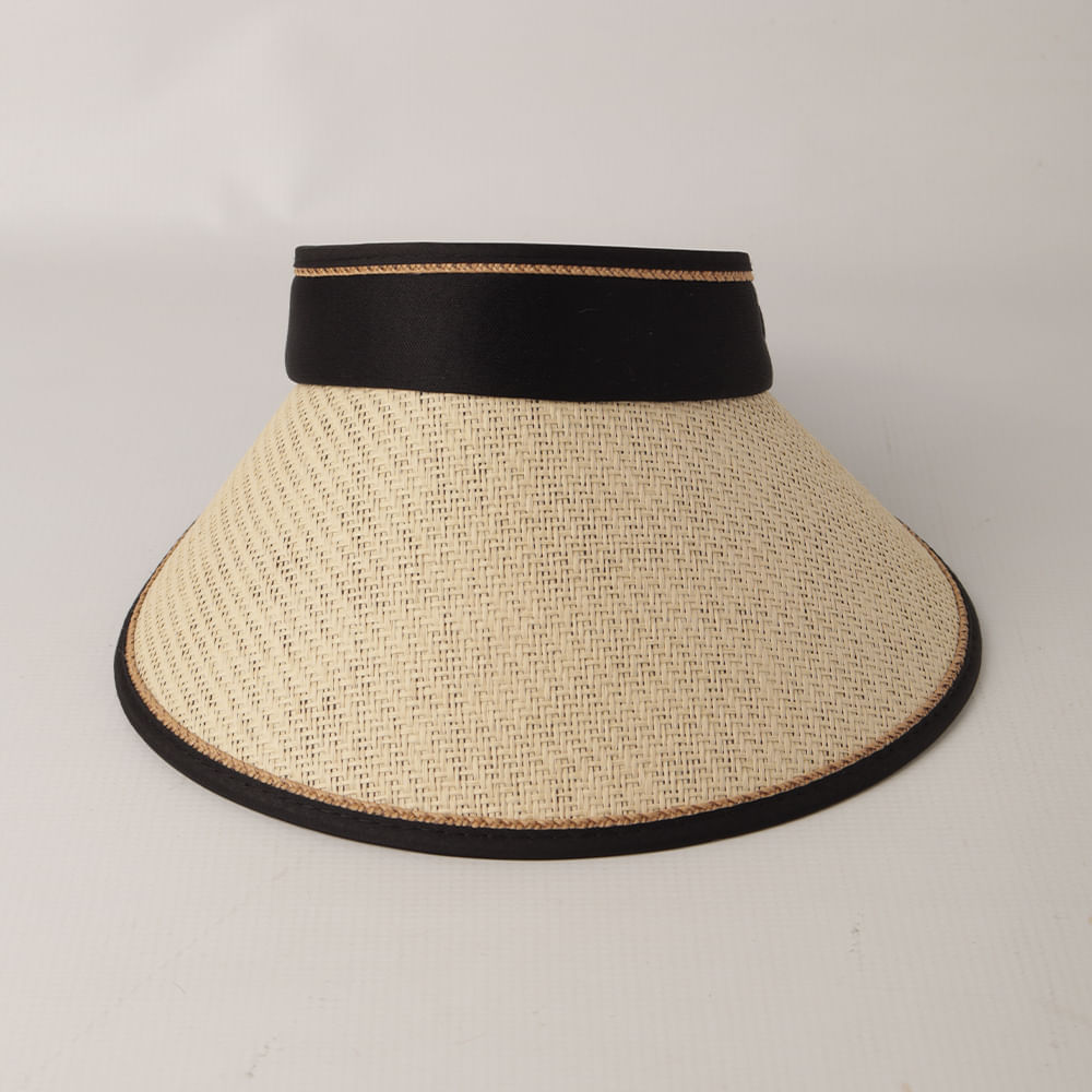 Visera de Playa beige con Borde Negro - Mumuso
