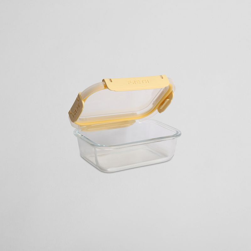 Taper de Vidrio para Alimentos Rectangular Amarillo 650 ml - Mumuso